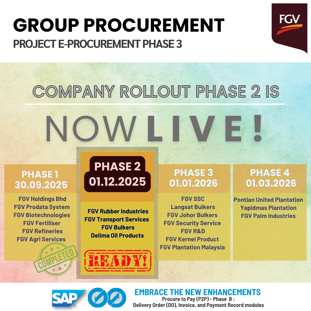📢COMPANY ROLLOUT PHASE 2: Procure to Pay (P2P) is Now Live!!!