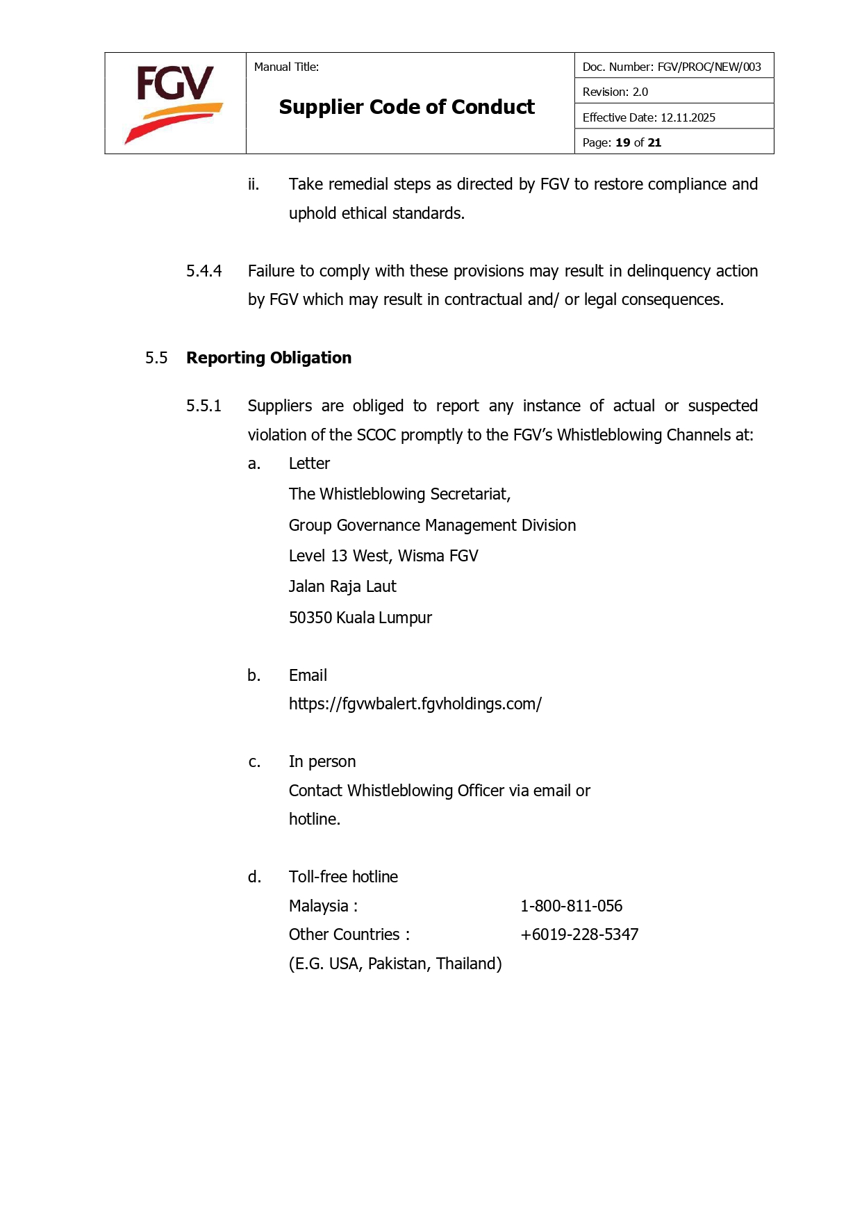 Supplier Code of Conduct (SCOC)